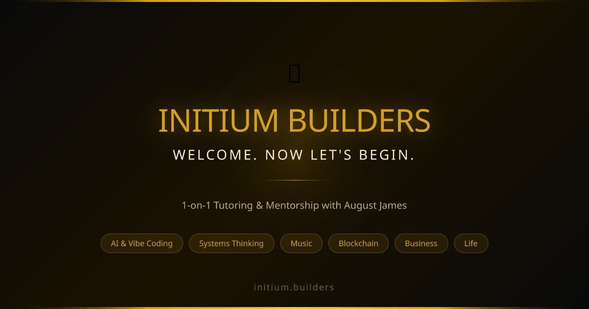 Initium Builders — Welcome. Now Let's Begin.